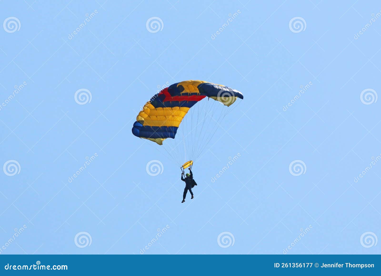 Skydiver Flying Wing in a Blue Sky Stock Image - Image of activity ...