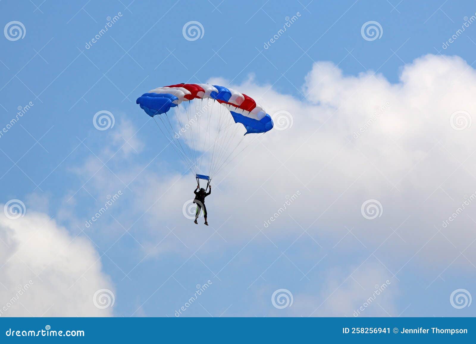 Skydiver Flying Wing in a Blue Sky Stock Image - Image of sport ...