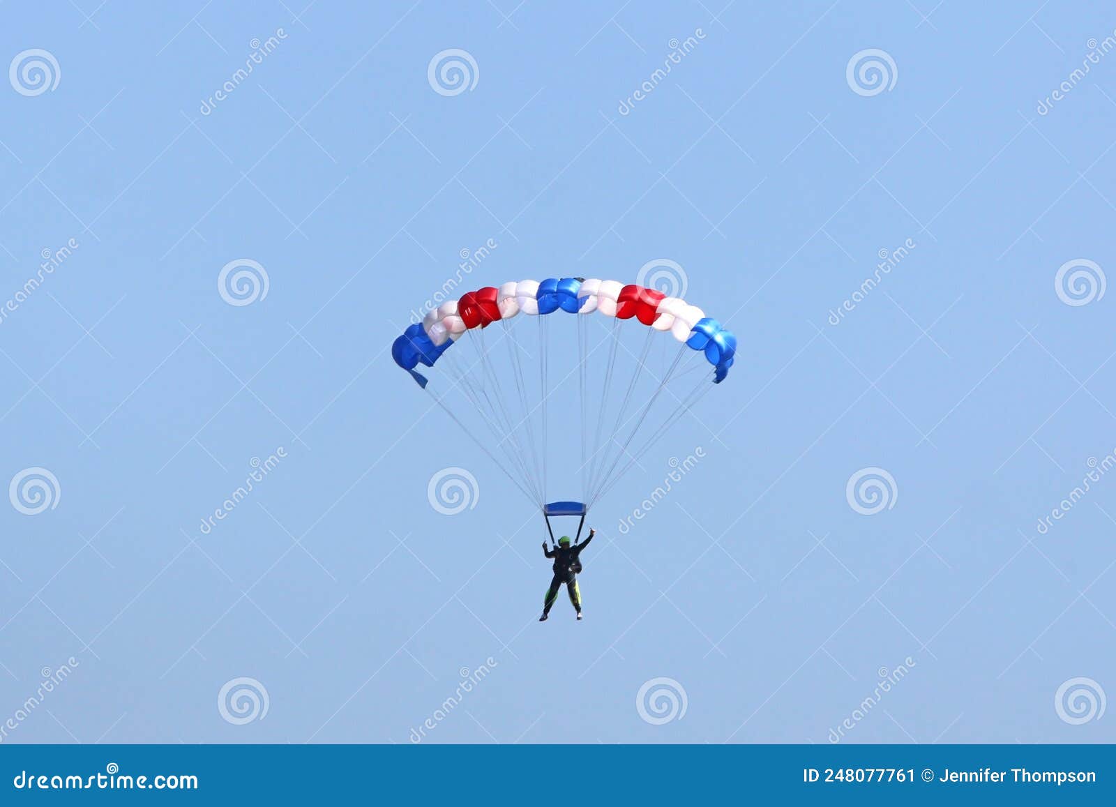 Skydiver Flying Wing in a Blue Sky Stock Image - Image of sport, blue ...