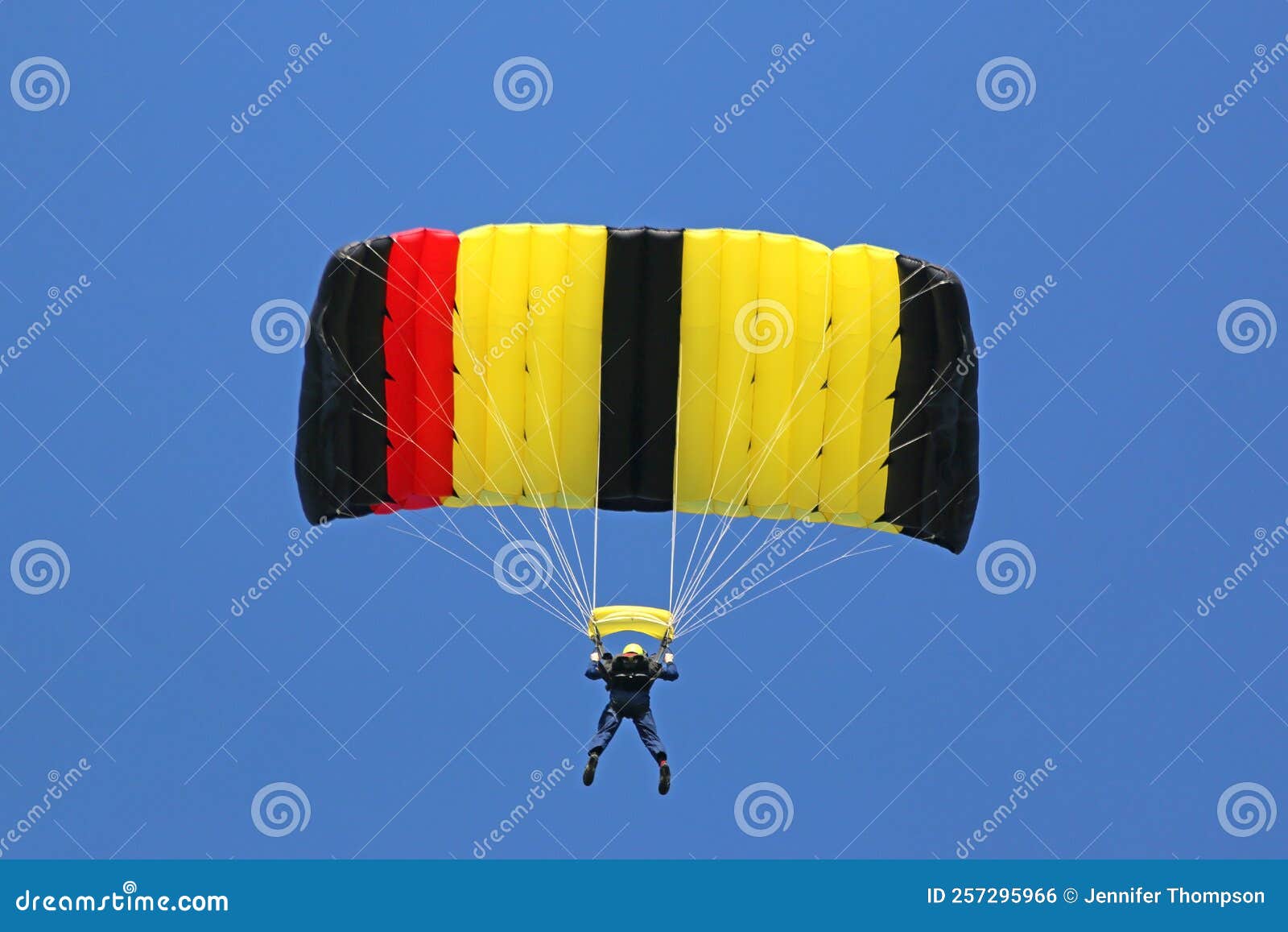 Skydiver Flying Wing in a Blue Sky Stock Photo - Image of skydiver ...