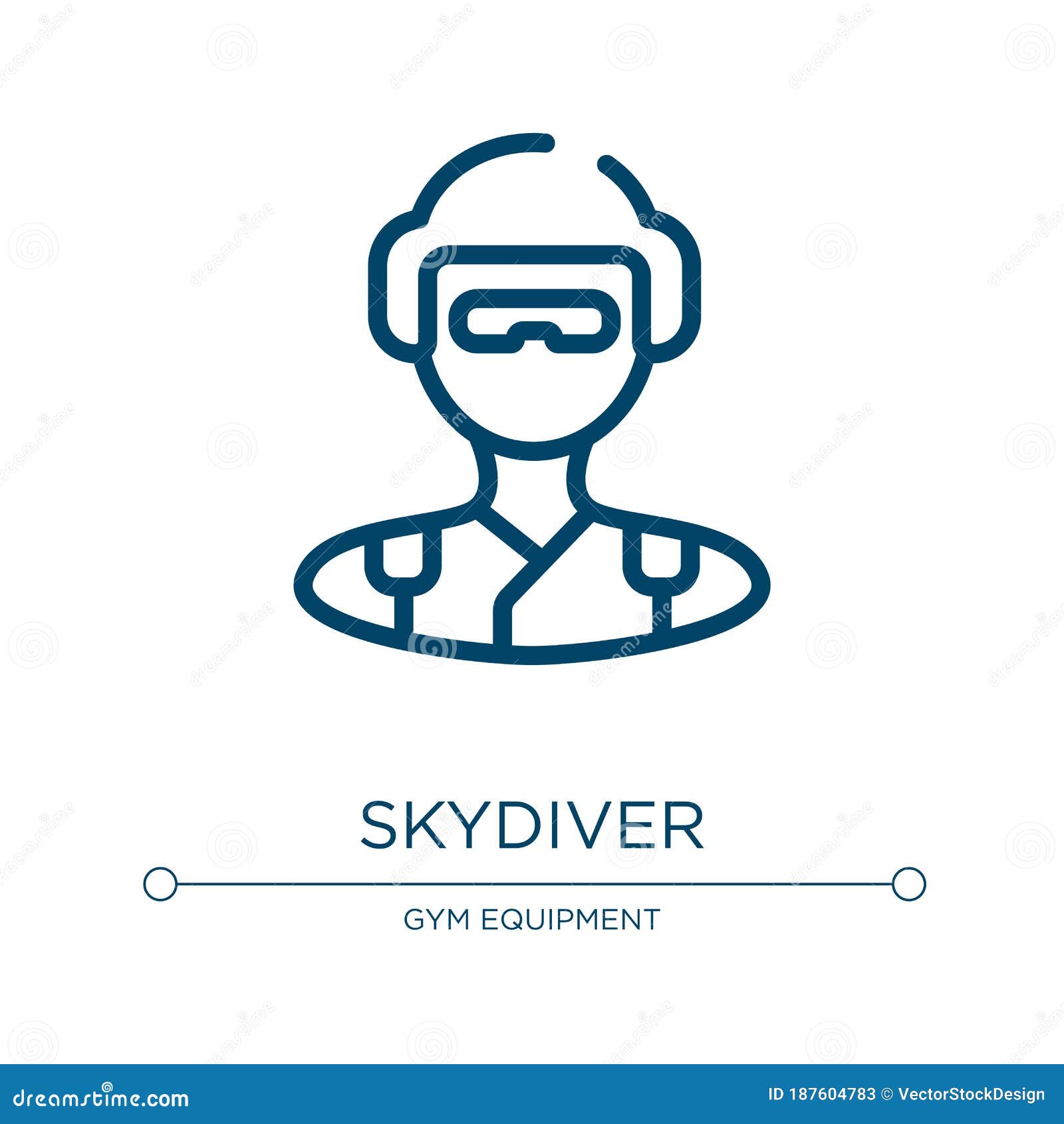 Skydiver Icon. Linear Vector Illustration from Sport Avatars Collection ...