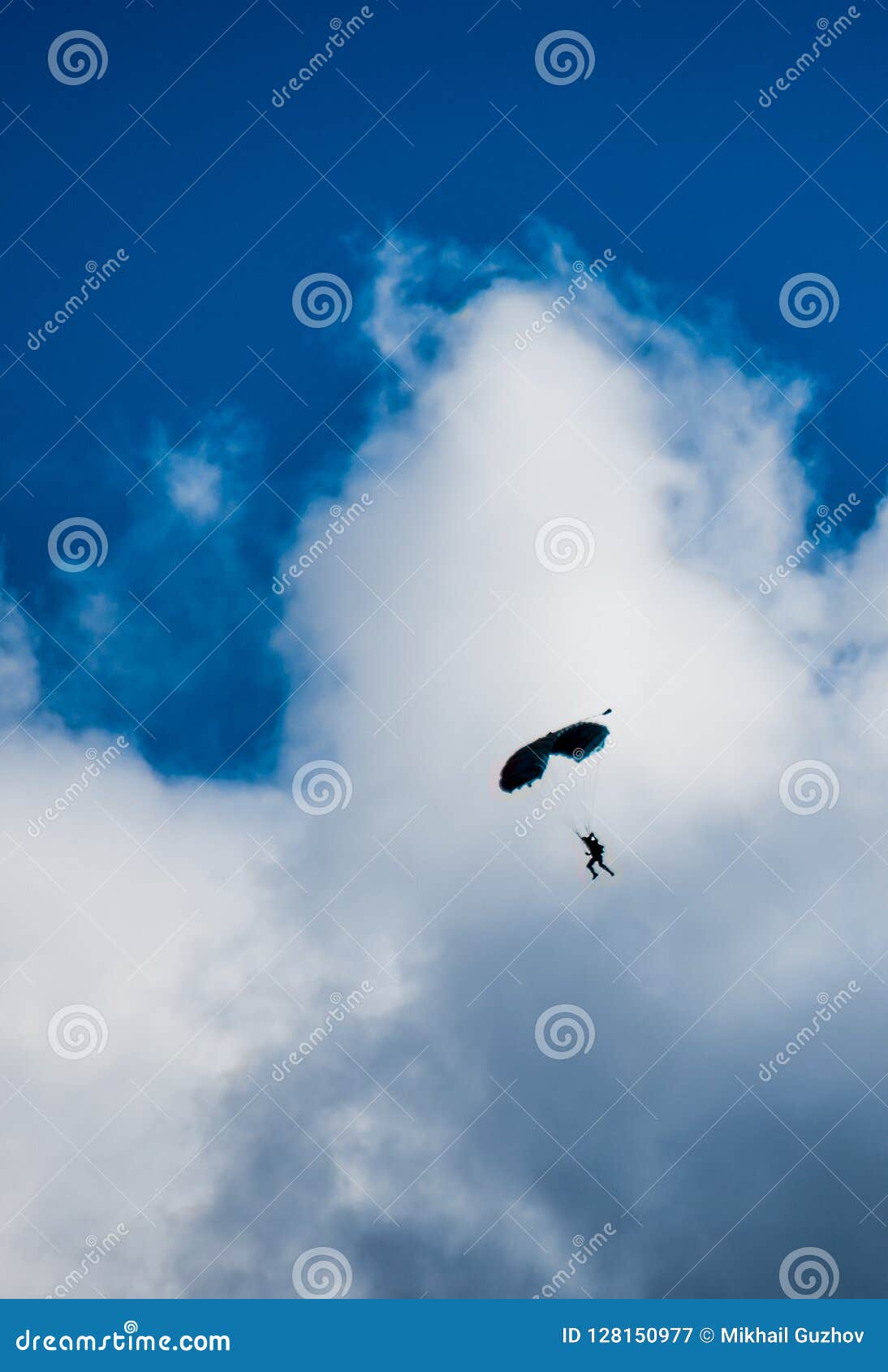 Skydiver Jumping from a Helicopter at High Altitude Stock Image - Image ...