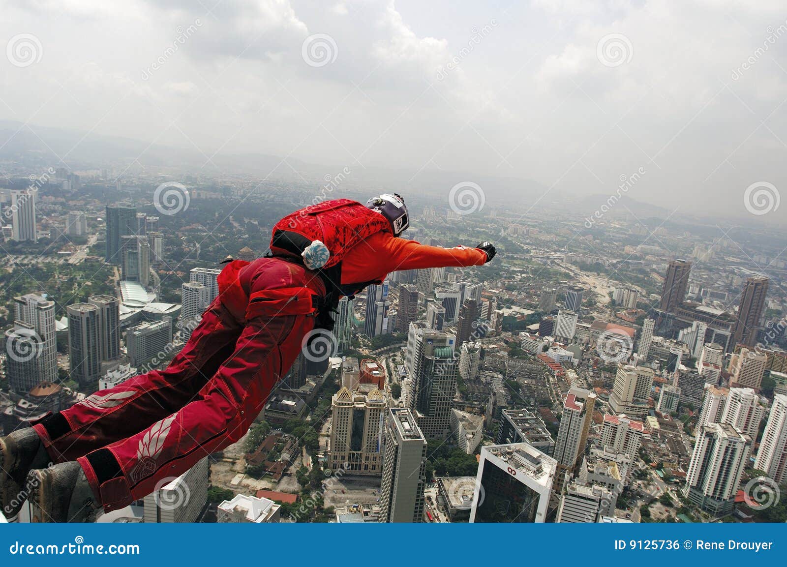 Skydiver Jumping from KL Tower Editorial Photo - Image of equipment ...