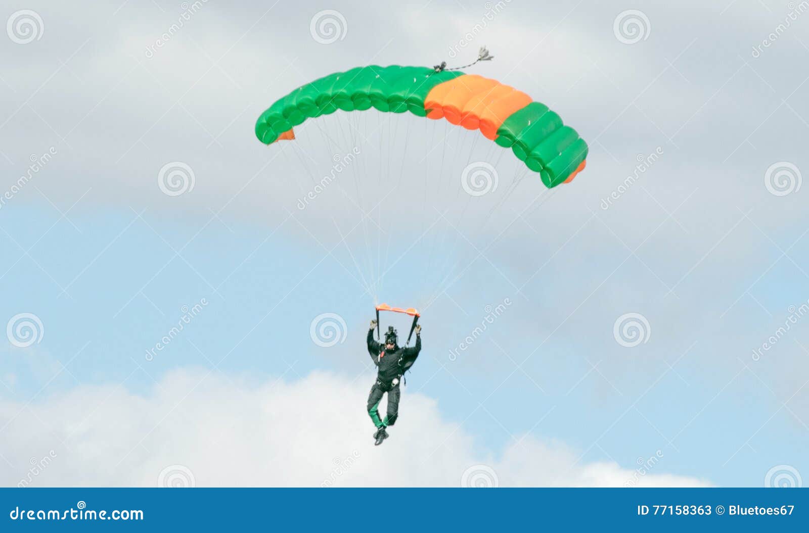 A Skydiver Performing Skydiving with Parachute Editorial Stock Photo ...
