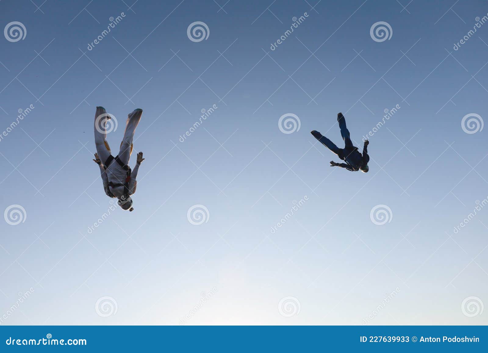 Formation Skydiving. Skydivers are Falling in the Sky. Stock Image ...