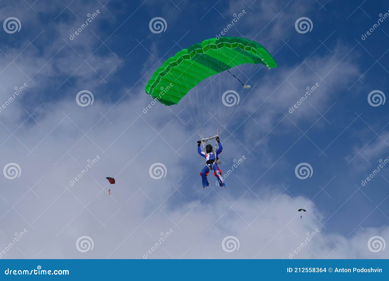 Skydiving. Canopy Piloting. Skydiver and a Parachute. Stock Photo ...