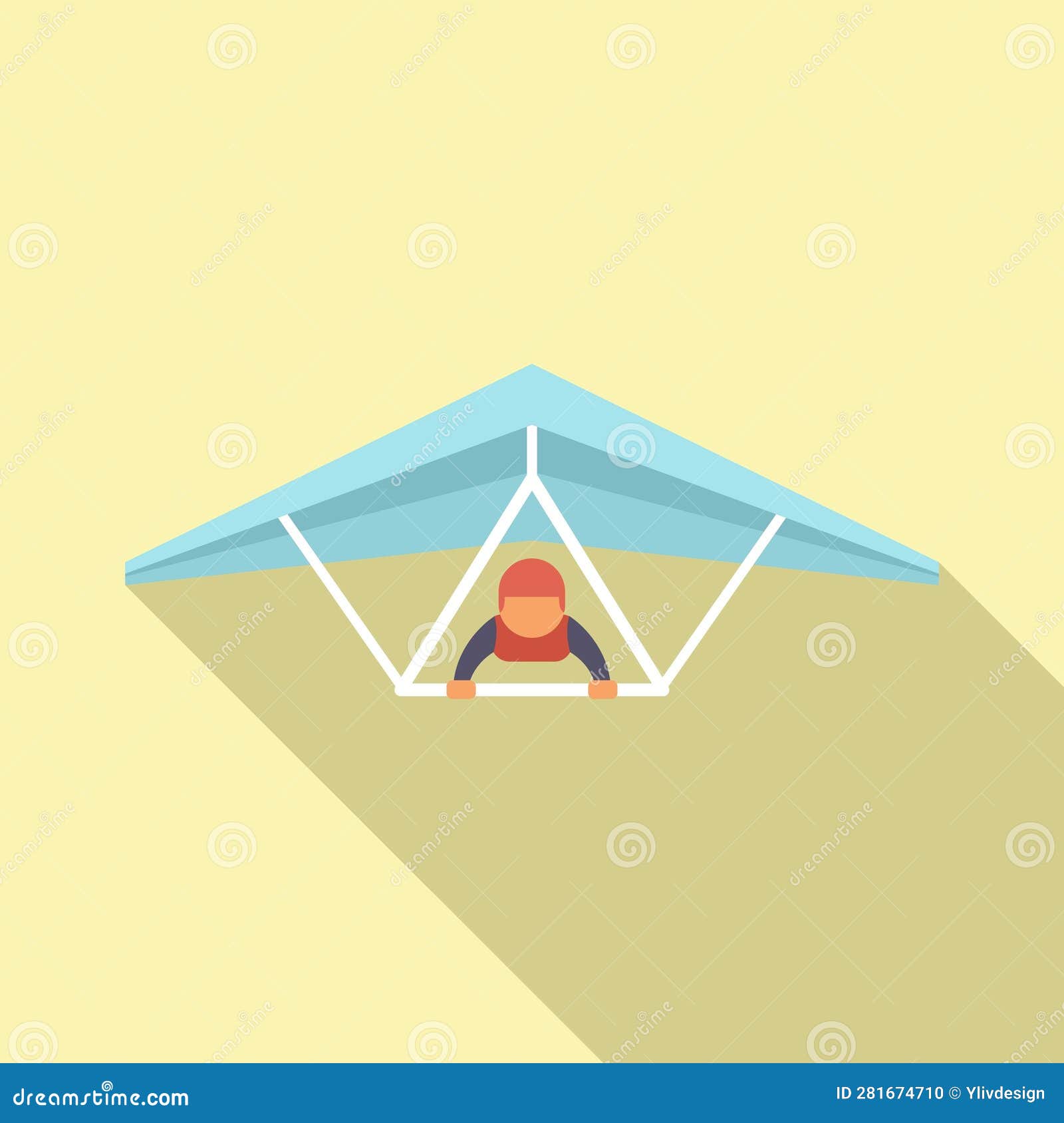 Skydiving Fly Icon Flat Vector. Hang Glider Stock Vector - Illustration ...