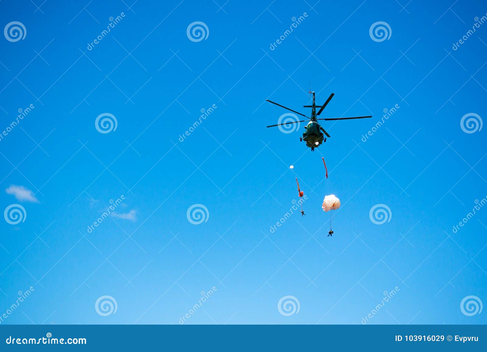 Skydiving with a Helicopter Stock Image - Image of skydive, jumping ...