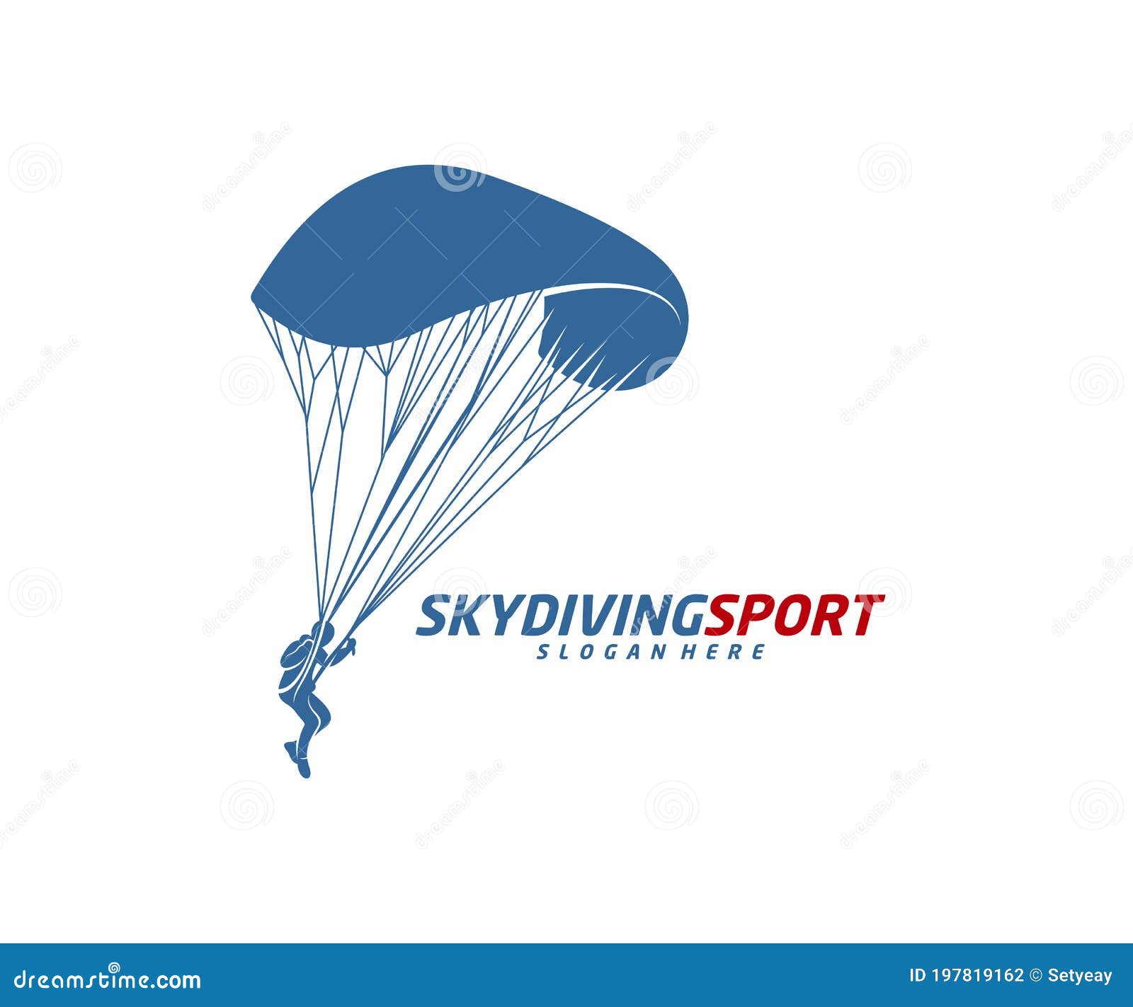 Skydiving Logo Design Vector Template, Parachuting Design Illustration ...