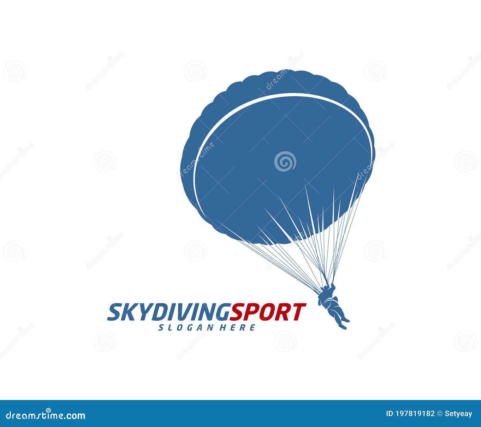 Skydiving Logo Design Vector Template, Parachuting Design Illustration ...