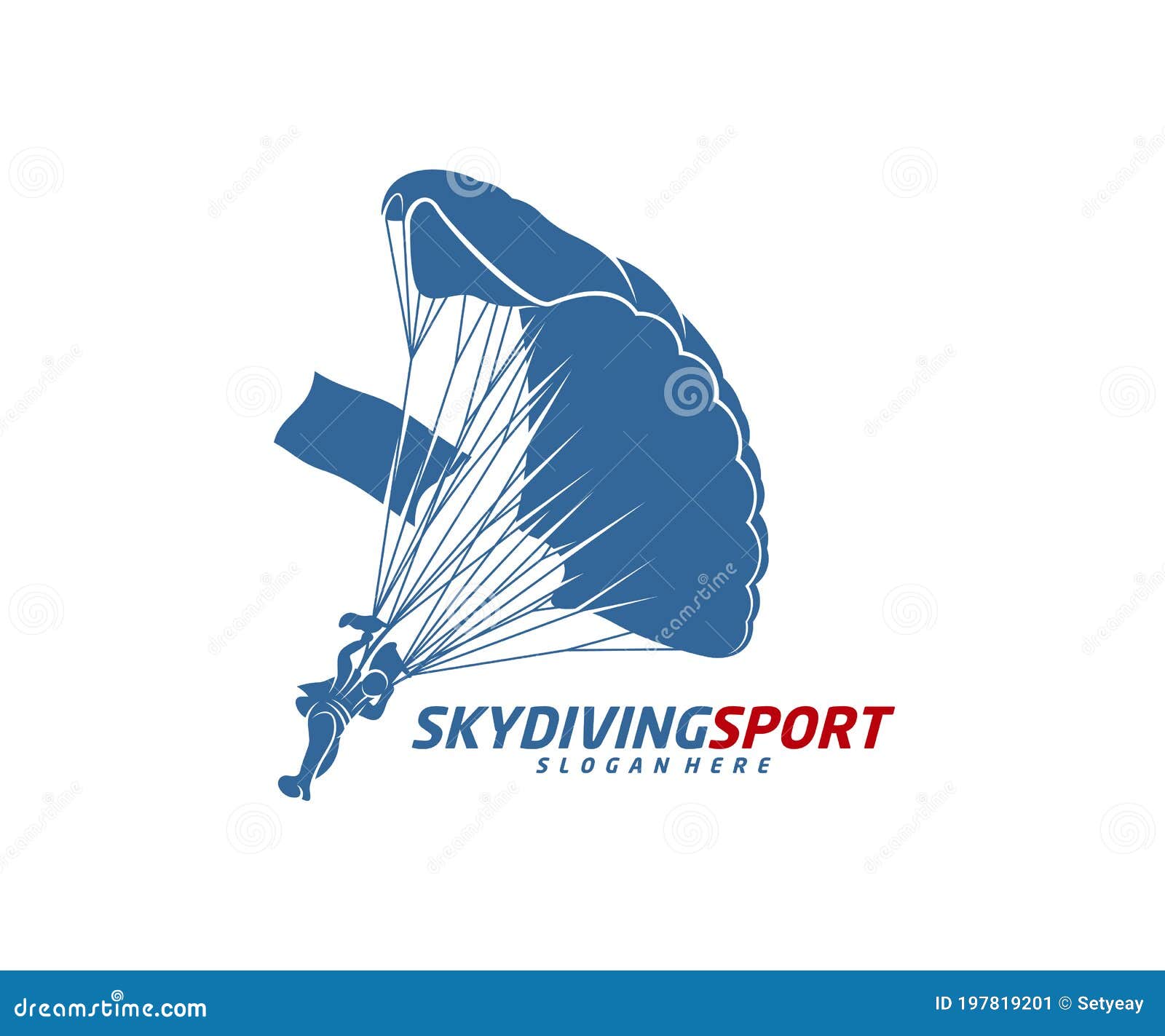 Skydiving Logo Design Vector Template, Parachuting Design Illustration ...