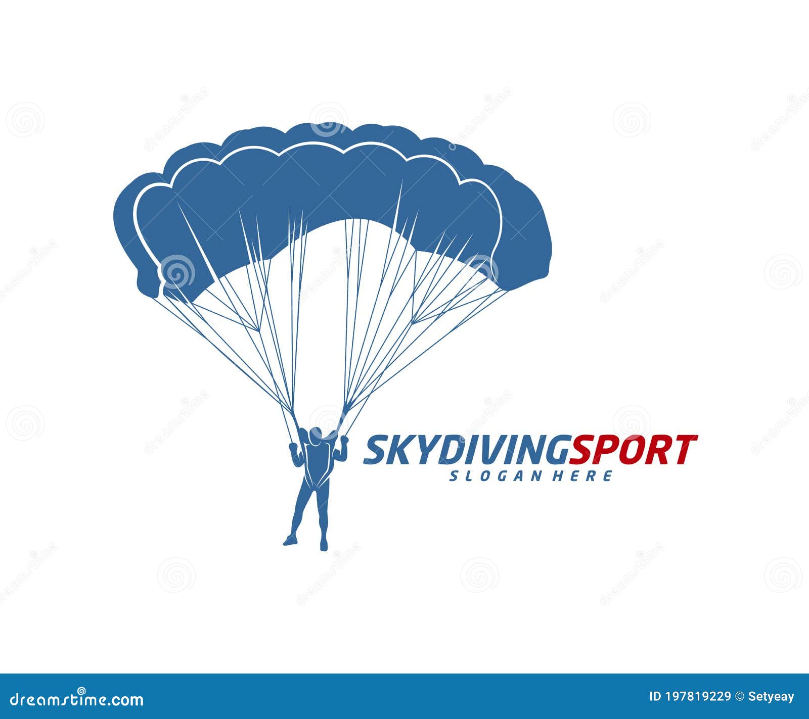 Skydiving Logo Design Vector Template, Parachuting Design Illustration ...