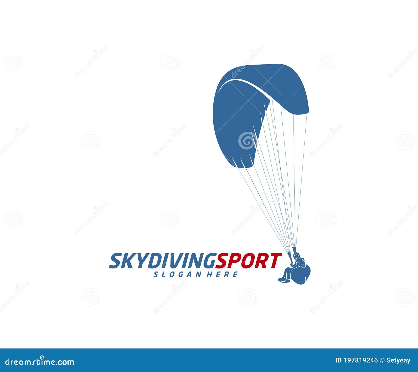 Skydiving Logo Design Vector Template, Parachuting Design Illustration ...
