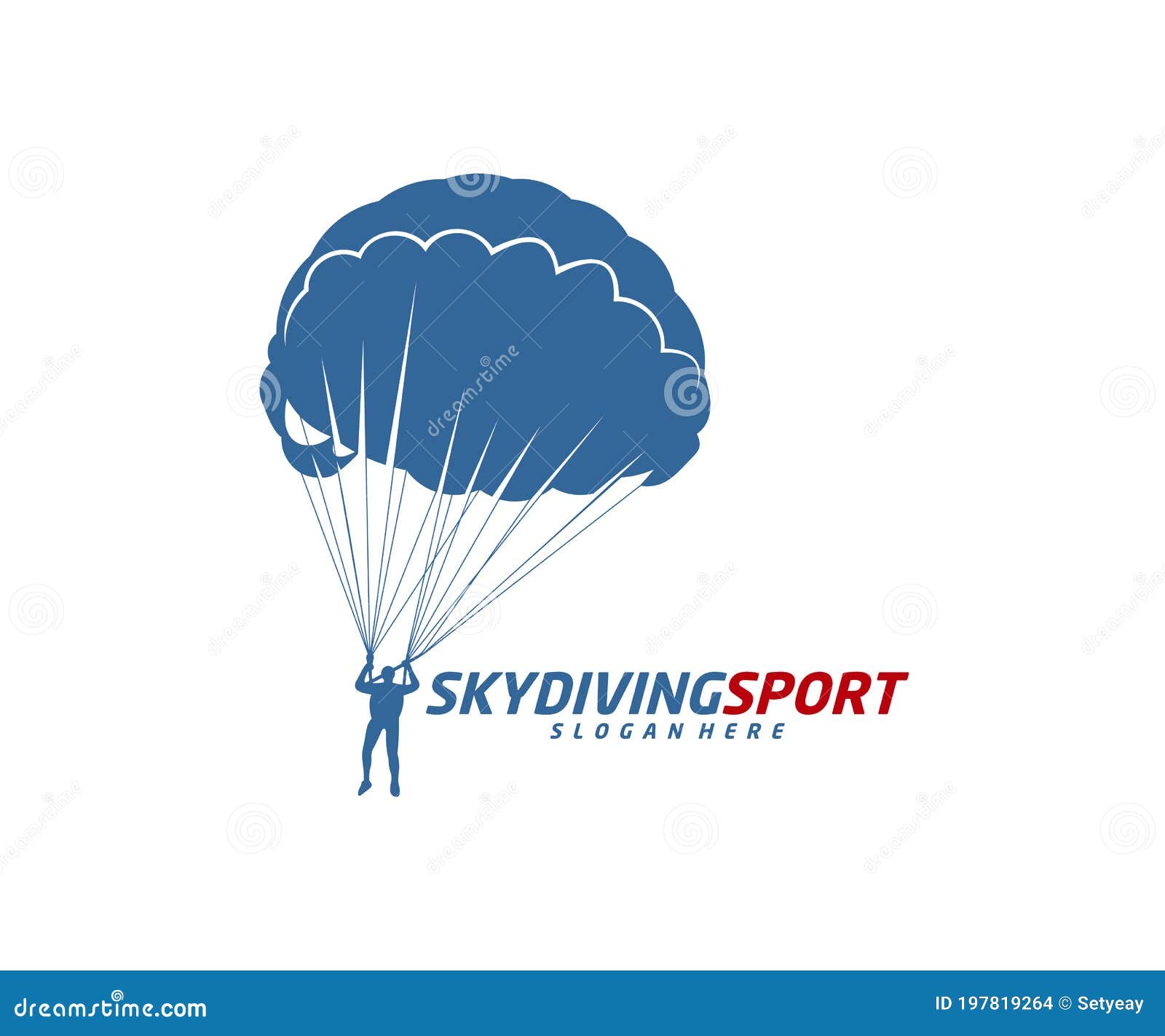 Skydiving Logo Design Vector Template, Parachuting Design Illustration ...