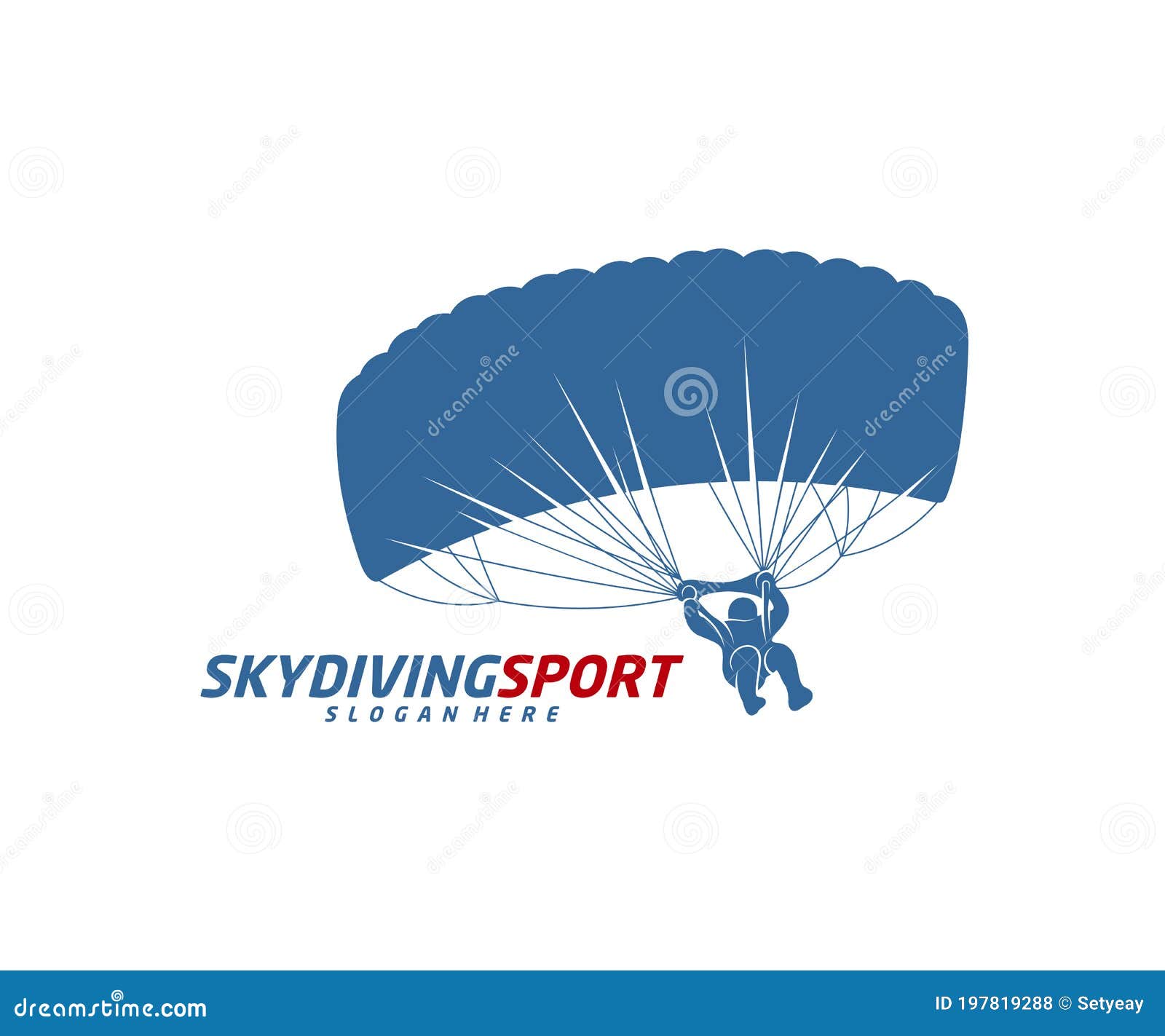 Skydiving Logo Design Vector Template, Parachuting Design Illustration ...