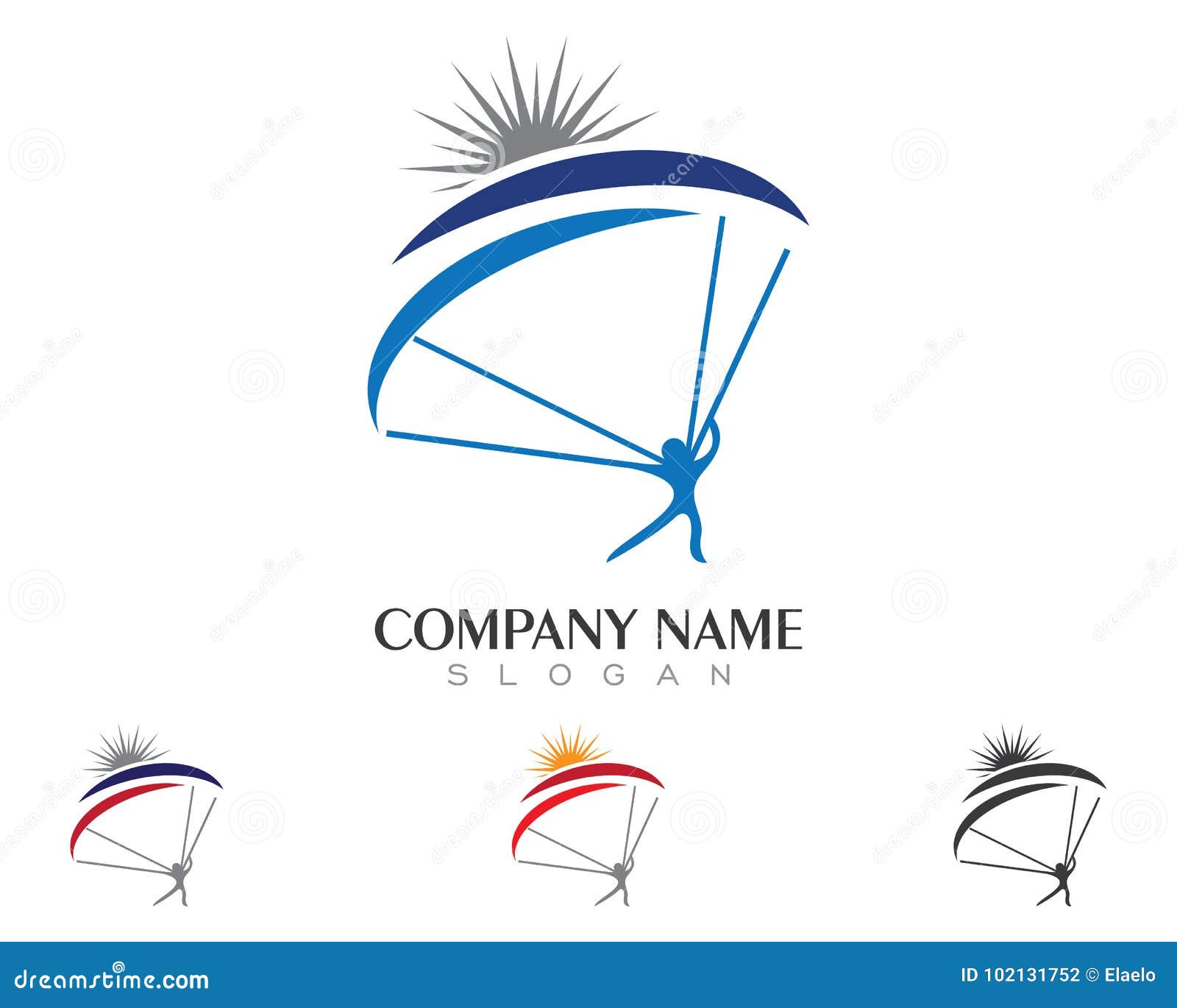 Skydiving logo icon stock vector. Illustration of hang - 102131752