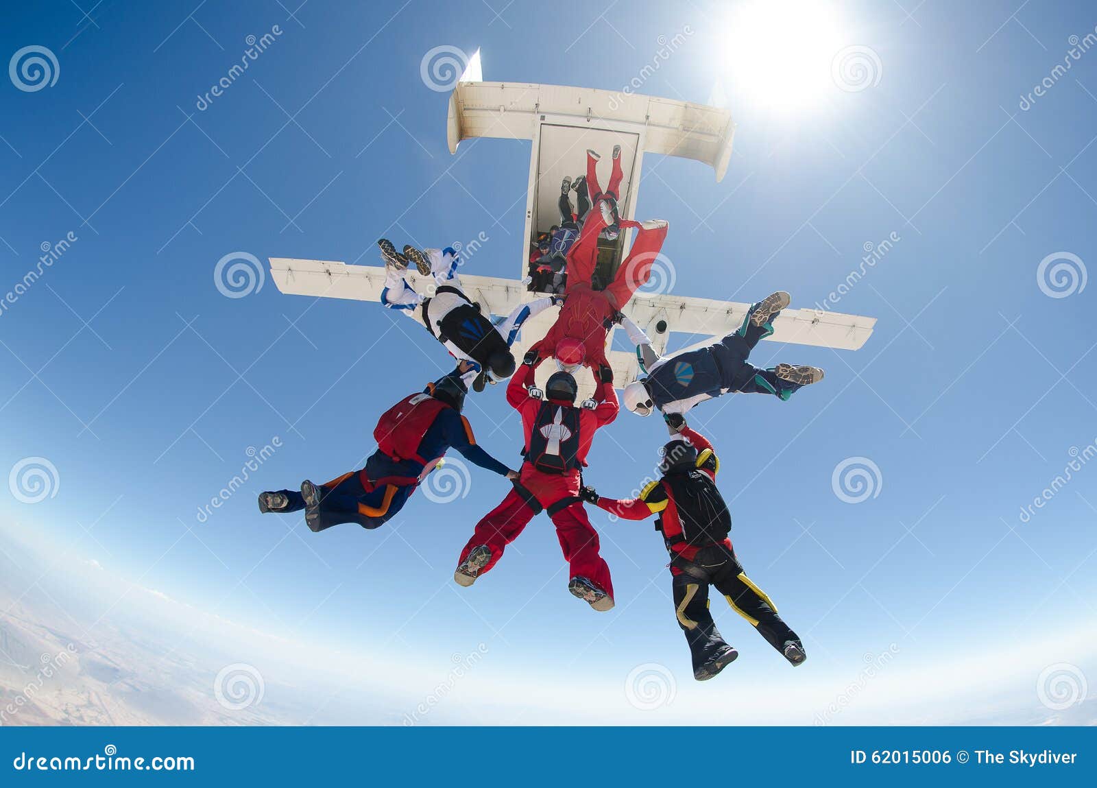 Skydiving People Jump from the Plane Stock Photo - Image of group ...
