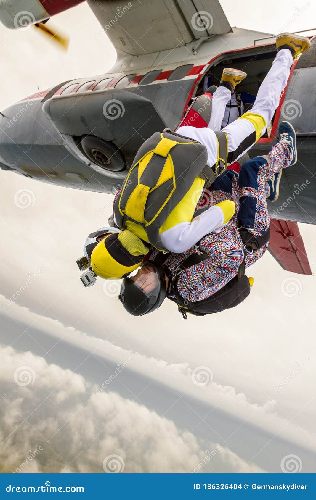 Skydiving Photo. Extreme Sport Concept. Flying in a Free Fall. Stock ...