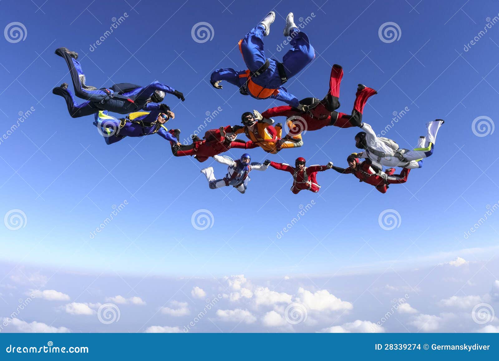 Skydiving photo. stock photo. Image of teamwork, group - 28339274