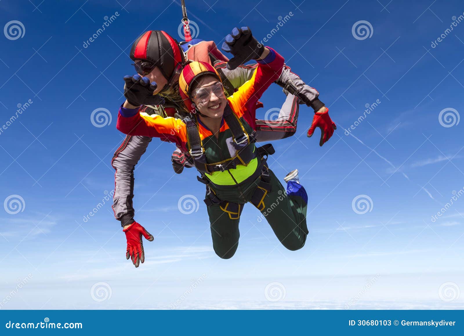 Skydiving photo. Tandem. stock image. Image of sport - 30680103