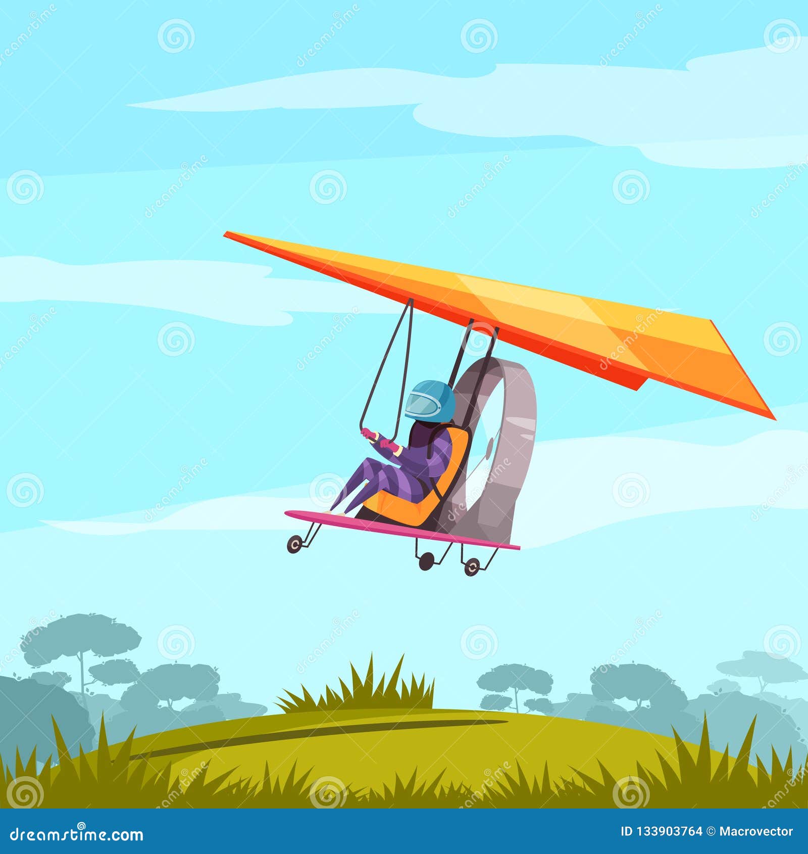 Skydiving Adventure Cartoon Vector | CartoonDealer.com #19641373