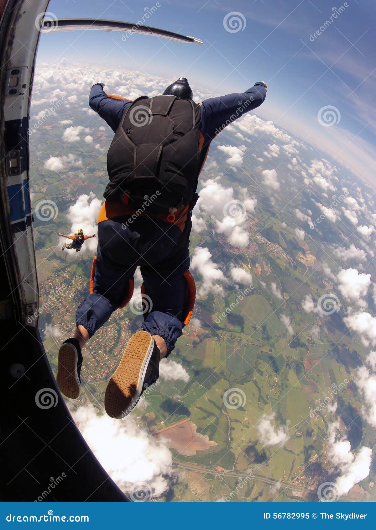 Skydiving Student Exit from the Plane Stock Image - Image of people ...