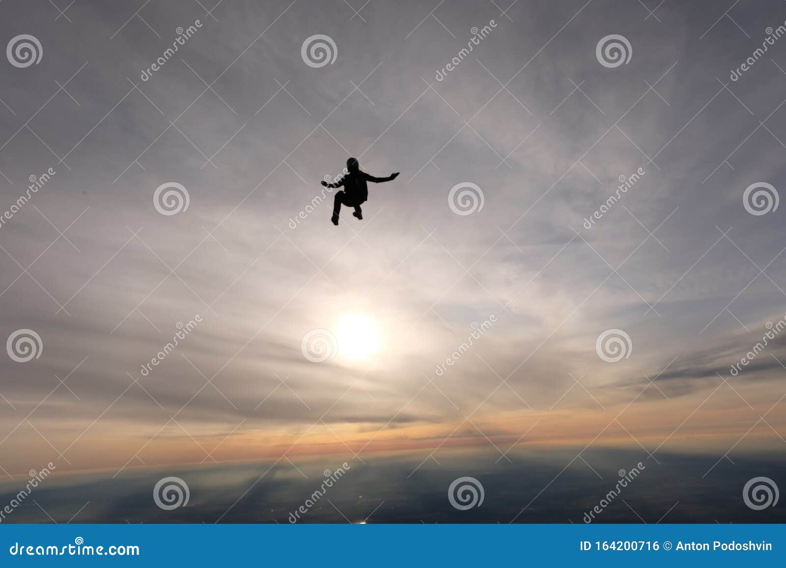 Skydiving Solo Sunset
