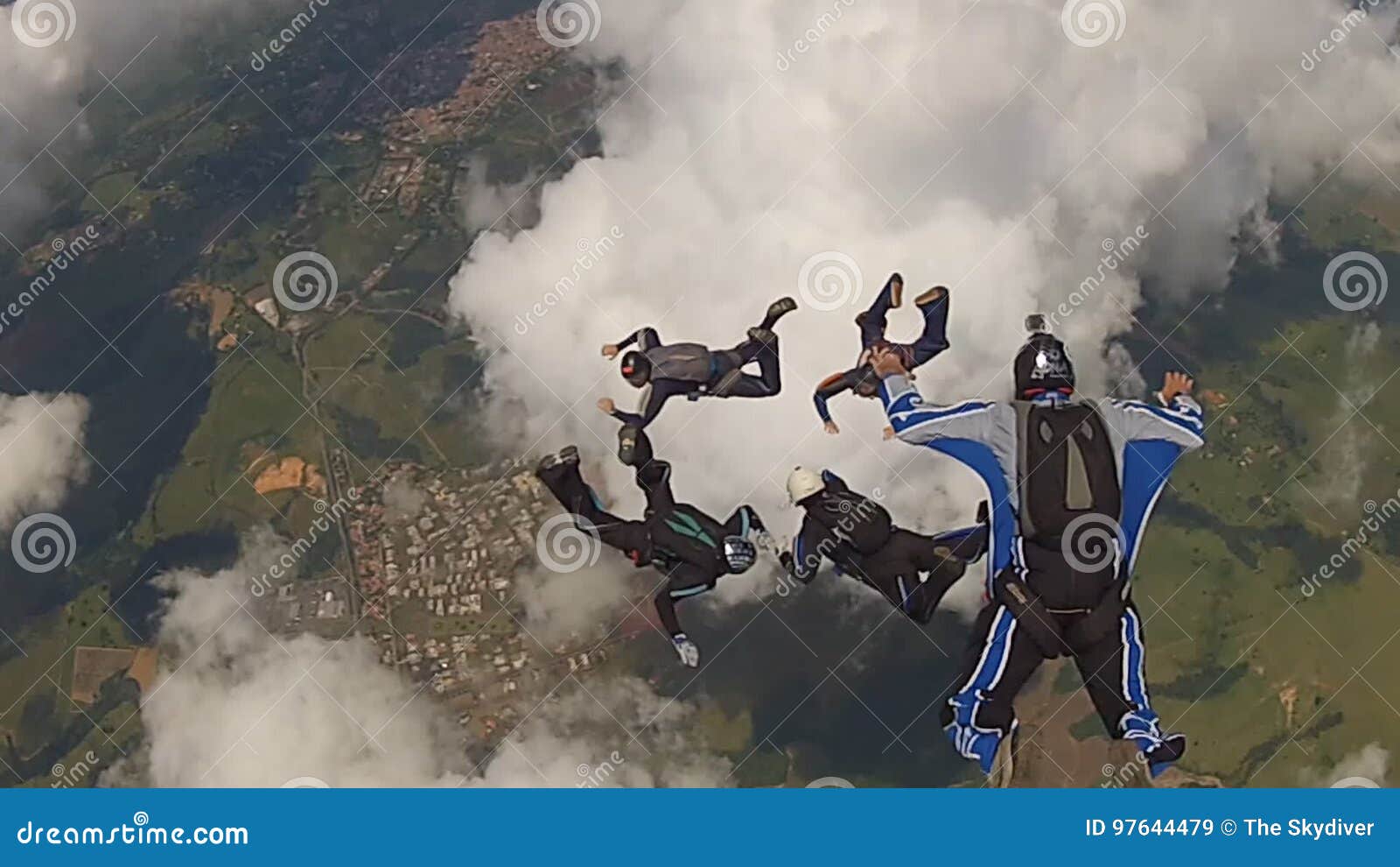 Skydiving team stock video. Video of achievement, camera - 97644479