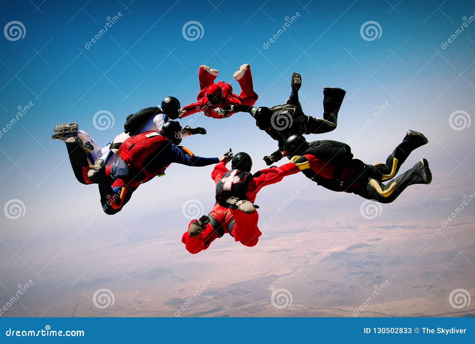 Skydiving Teamwork Formation Stock Image - Image of friendship ...