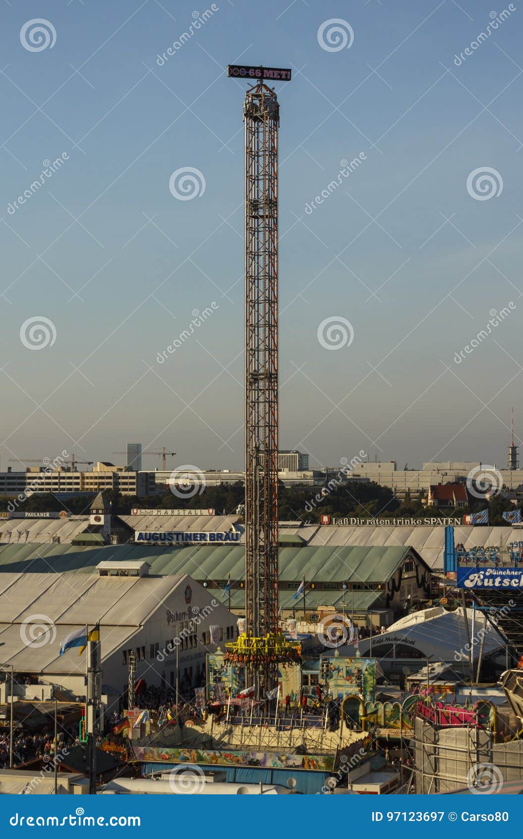 Skyfall Fun Ride at Oktoberfest in Munich, Germany, 2016 Editorial ...