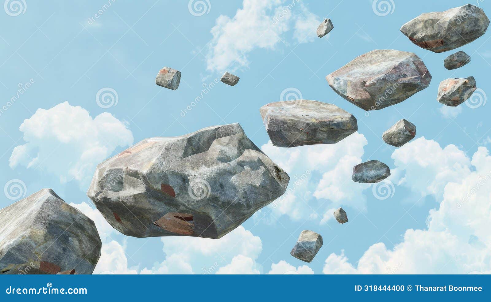 Skyhigh Stone Path Creating a Floating Walkway Above Clouds Stock ...