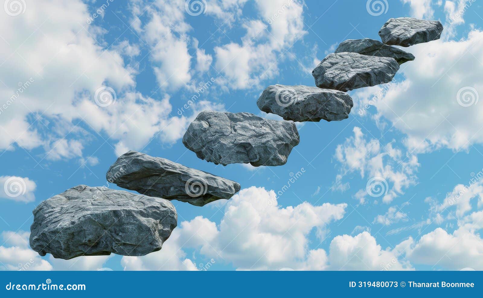 Skyhigh Stone Path Creating a Floating Walkway Above Clouds Stock ...