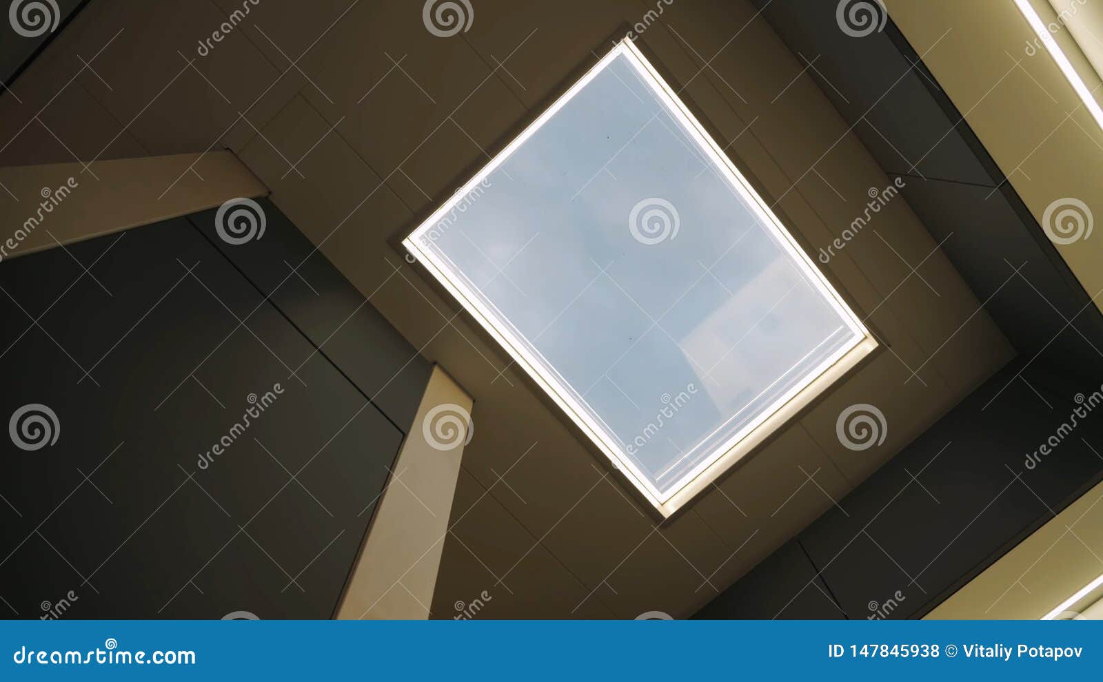 Skylight from Frame in Ceiling. Stock Photo - Image of open, design ...