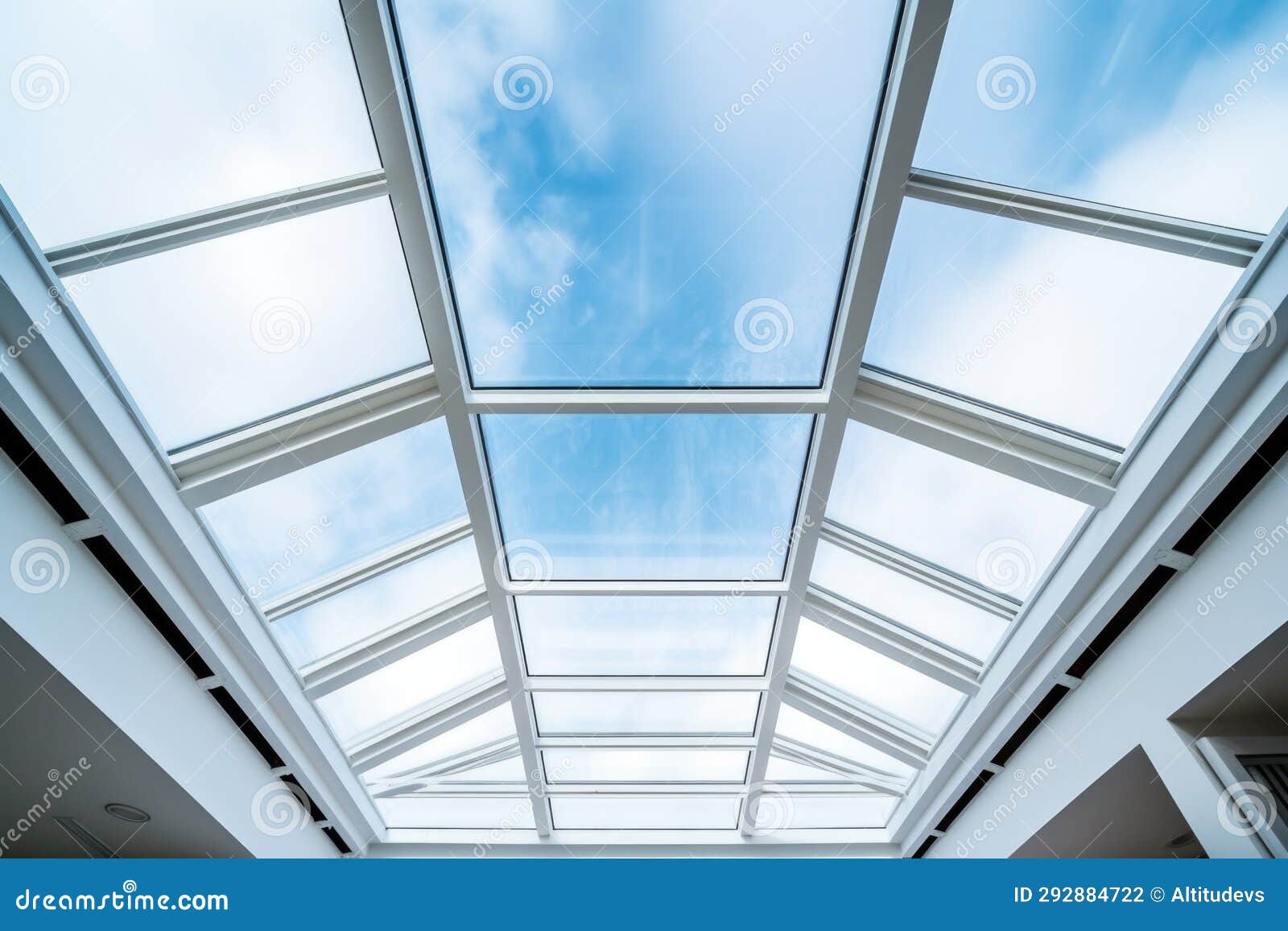 Skylight on a High Pitched Modern Ceiling Stock Photo - Image of home ...