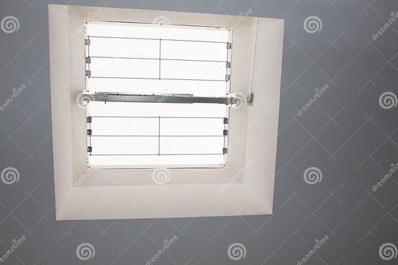 Skylight Square Light Well in Gray Ceiling Home Stock Photo - Image of ...
