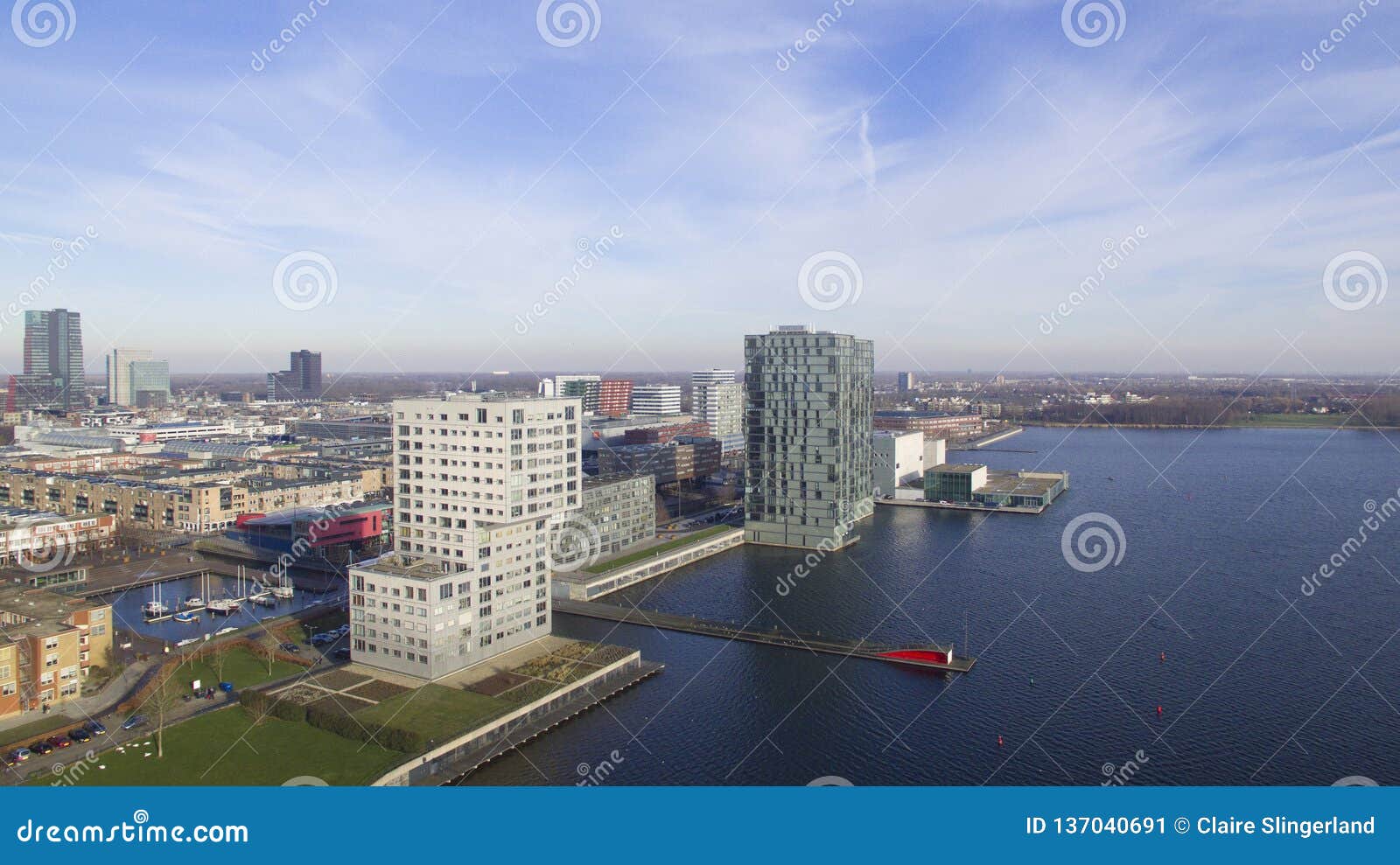 Skyline of Almere stock image. Image of aerial, city - 137040691
