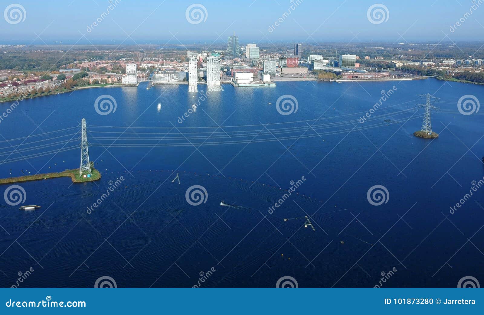 Skyline of Almere Stad stock photo. Image of lines, town - 101873280