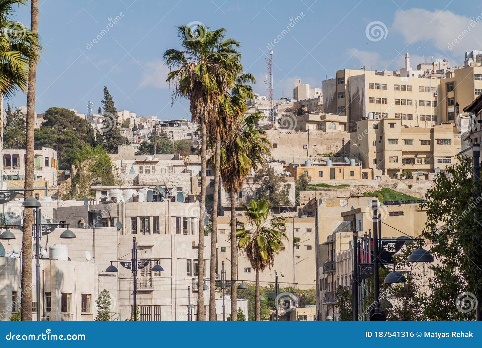 Skyline of Amman downtown stock photo. Image of middle - 187541316