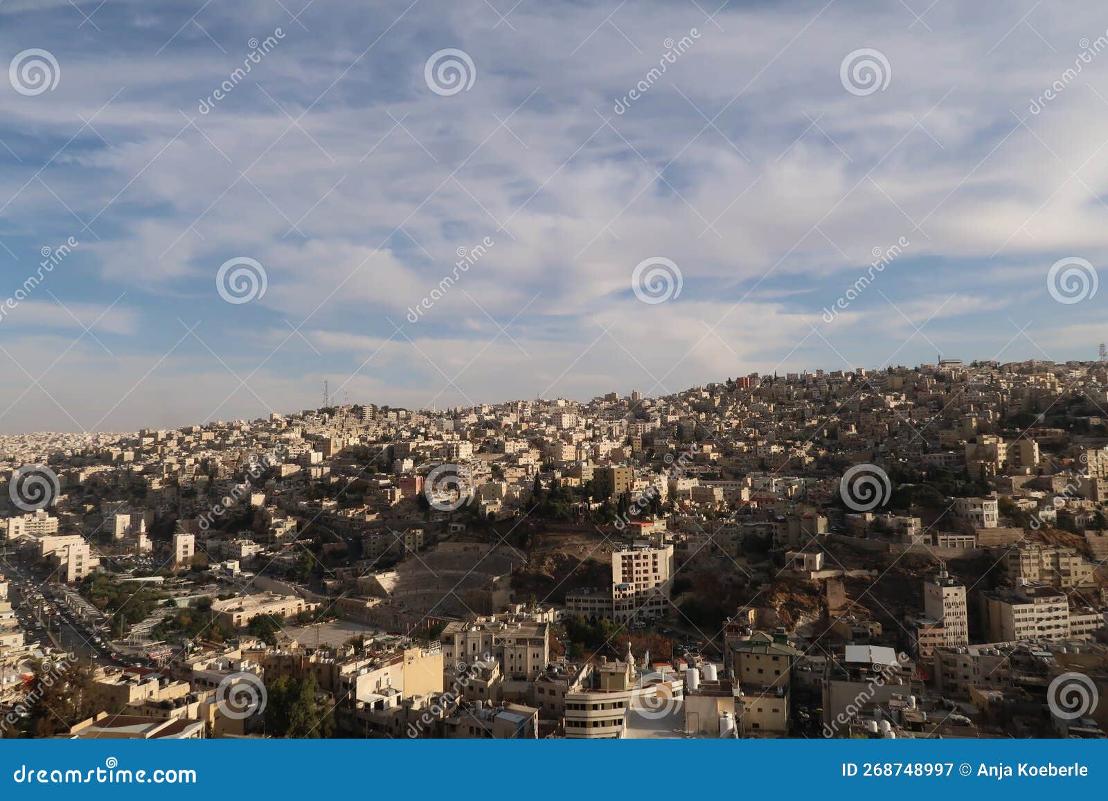 Skyline of Amman, View from the Citadel, Jordan Stock Image - Image of ...