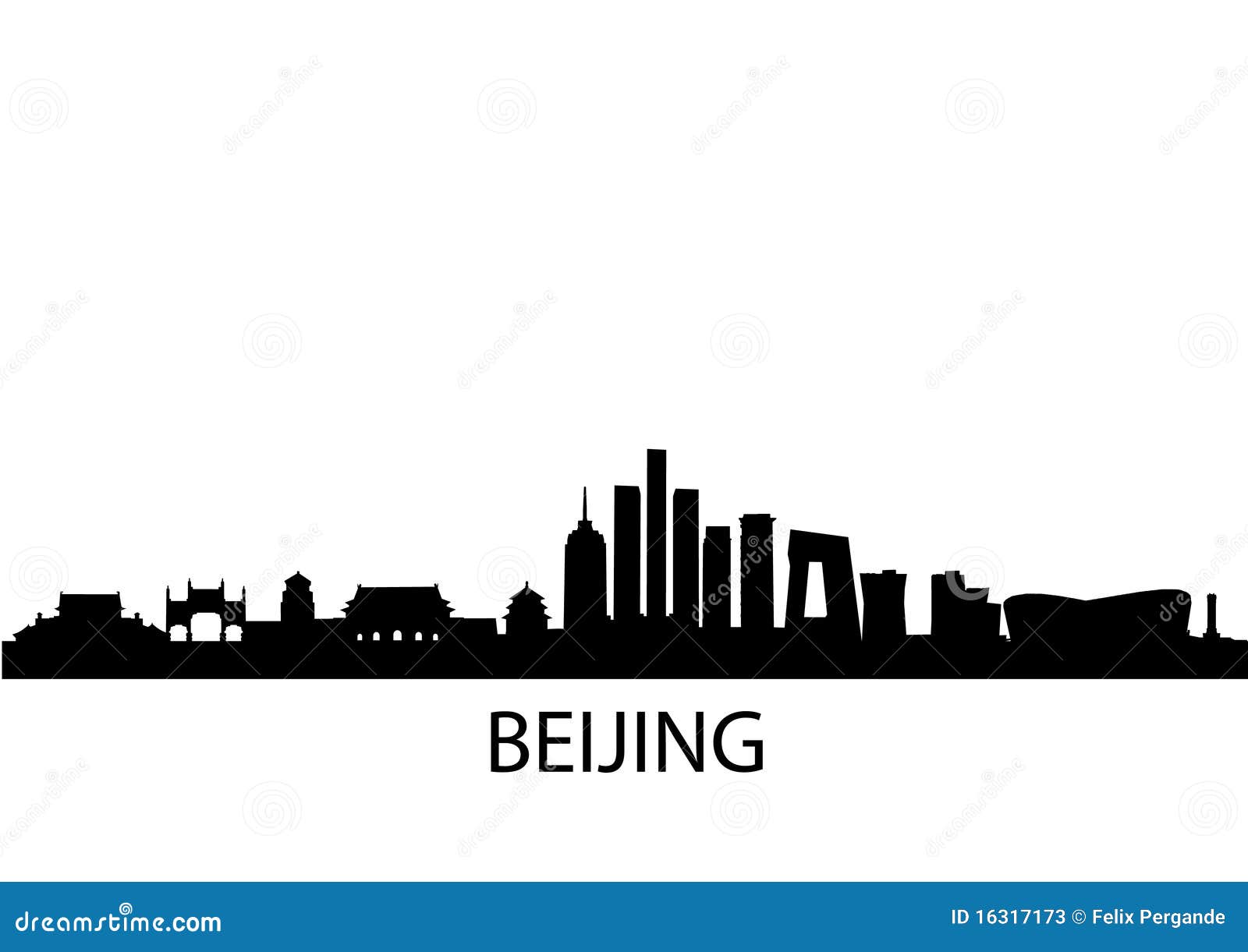 Skyline Beijing stock illustration. Illustration of buildings - 16317173
