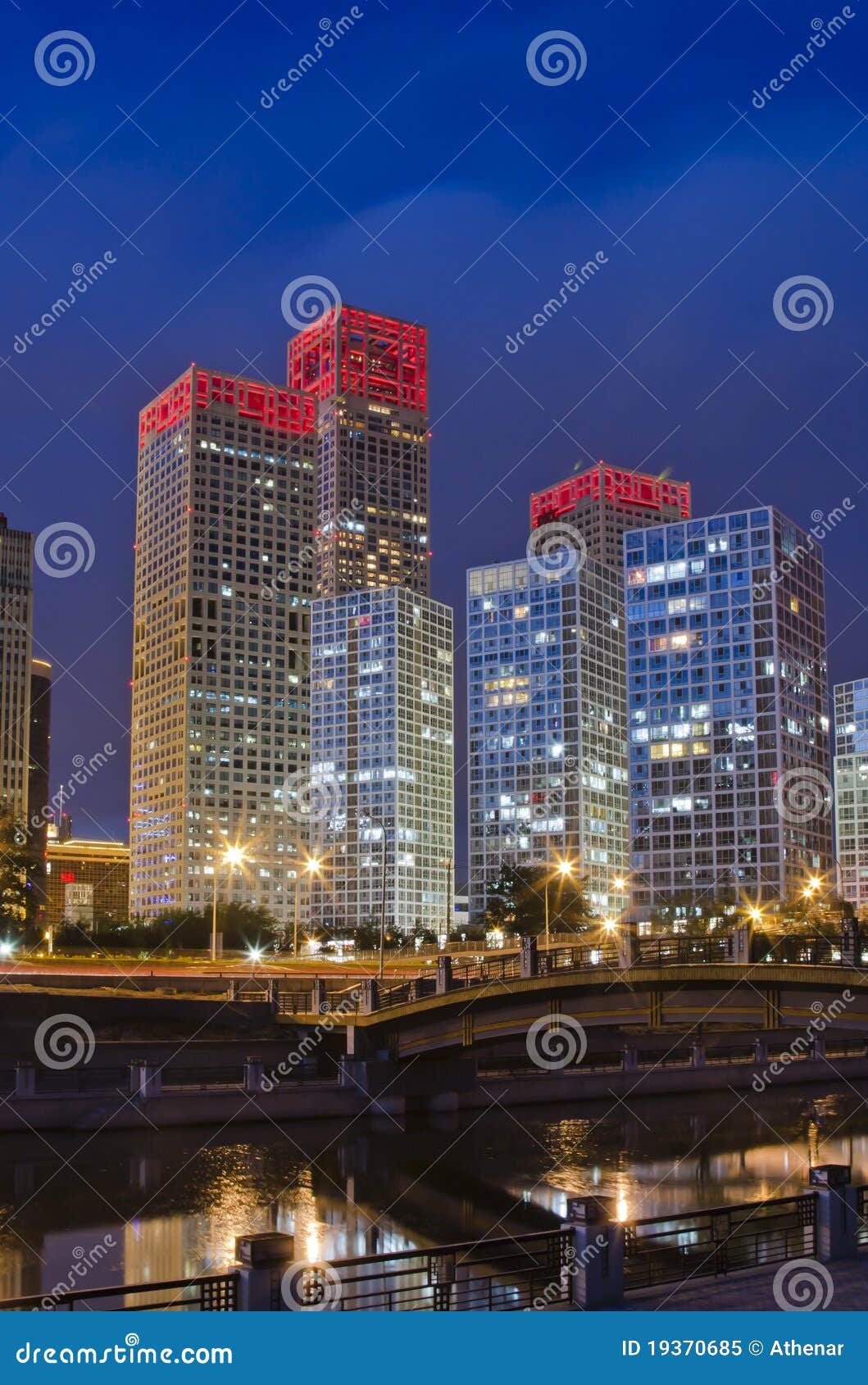 Skyline of Beijing CBD, Night View Stock Image - Image of chaoyang ...