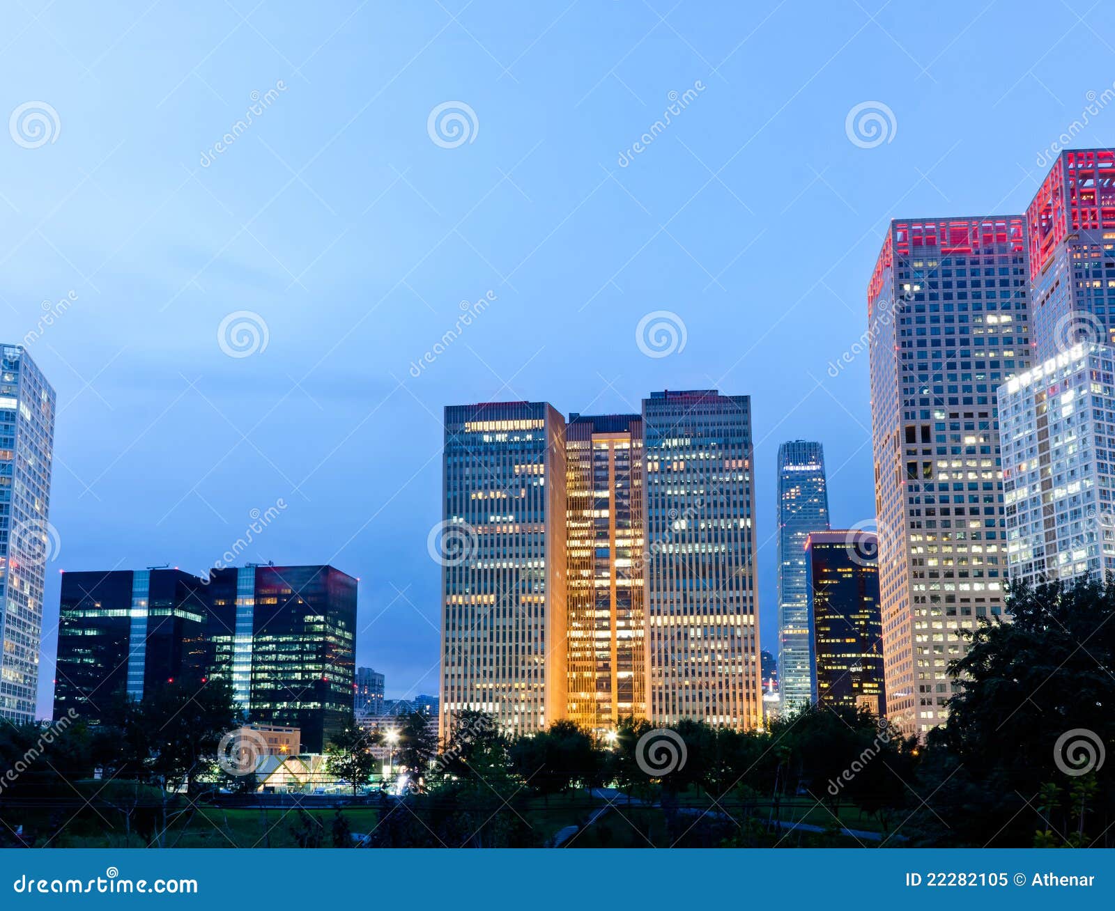 Skyline of Beijing CBD, Night View Stock Image - Image of famous, dark ...