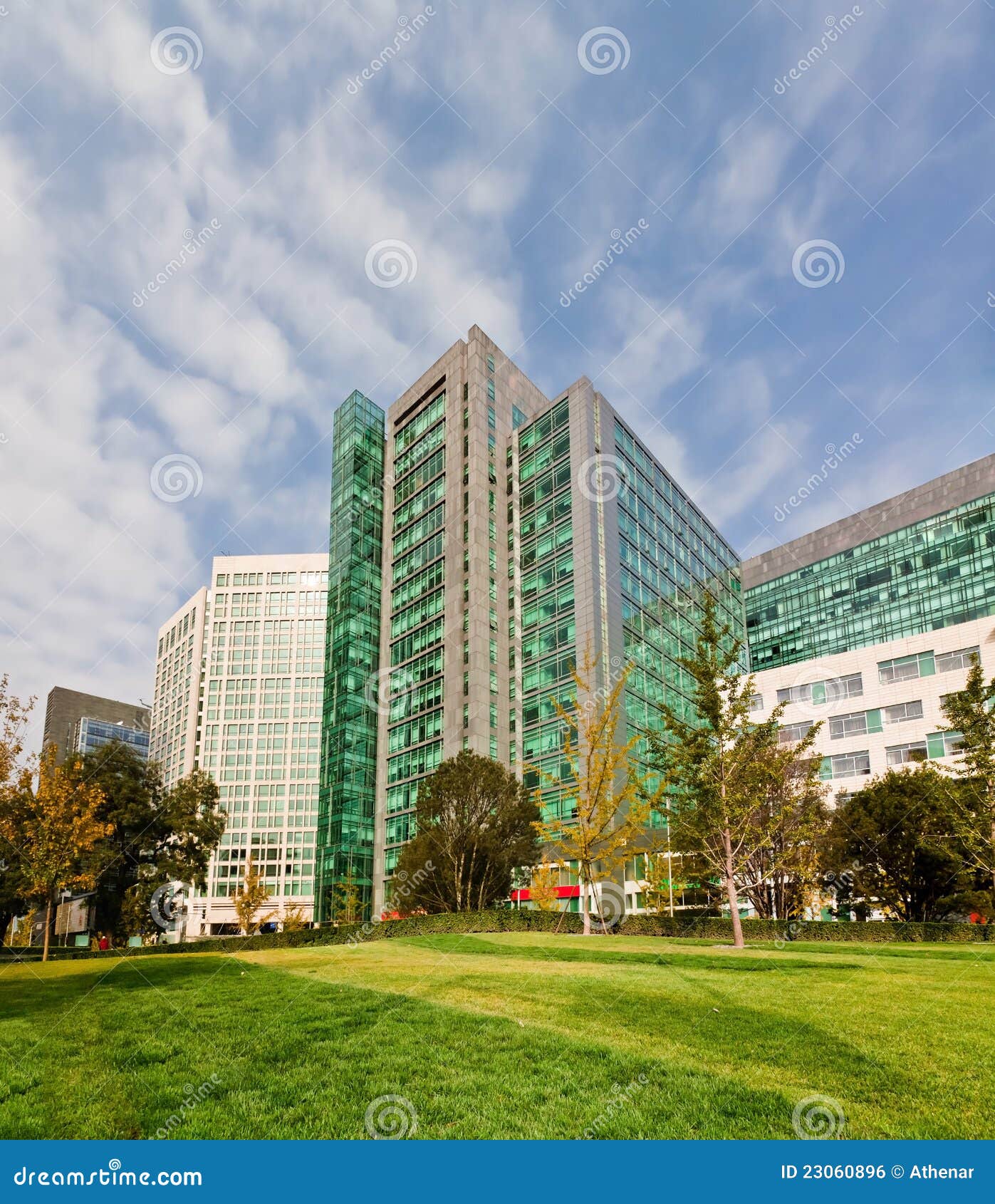 Skyline of Beijing Financial Street Stock Photo - Image of grass ...