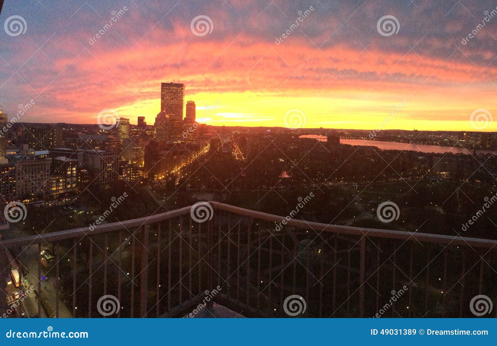 Skyline stock image. Image of skyline, city, sunset, boston - 49031389