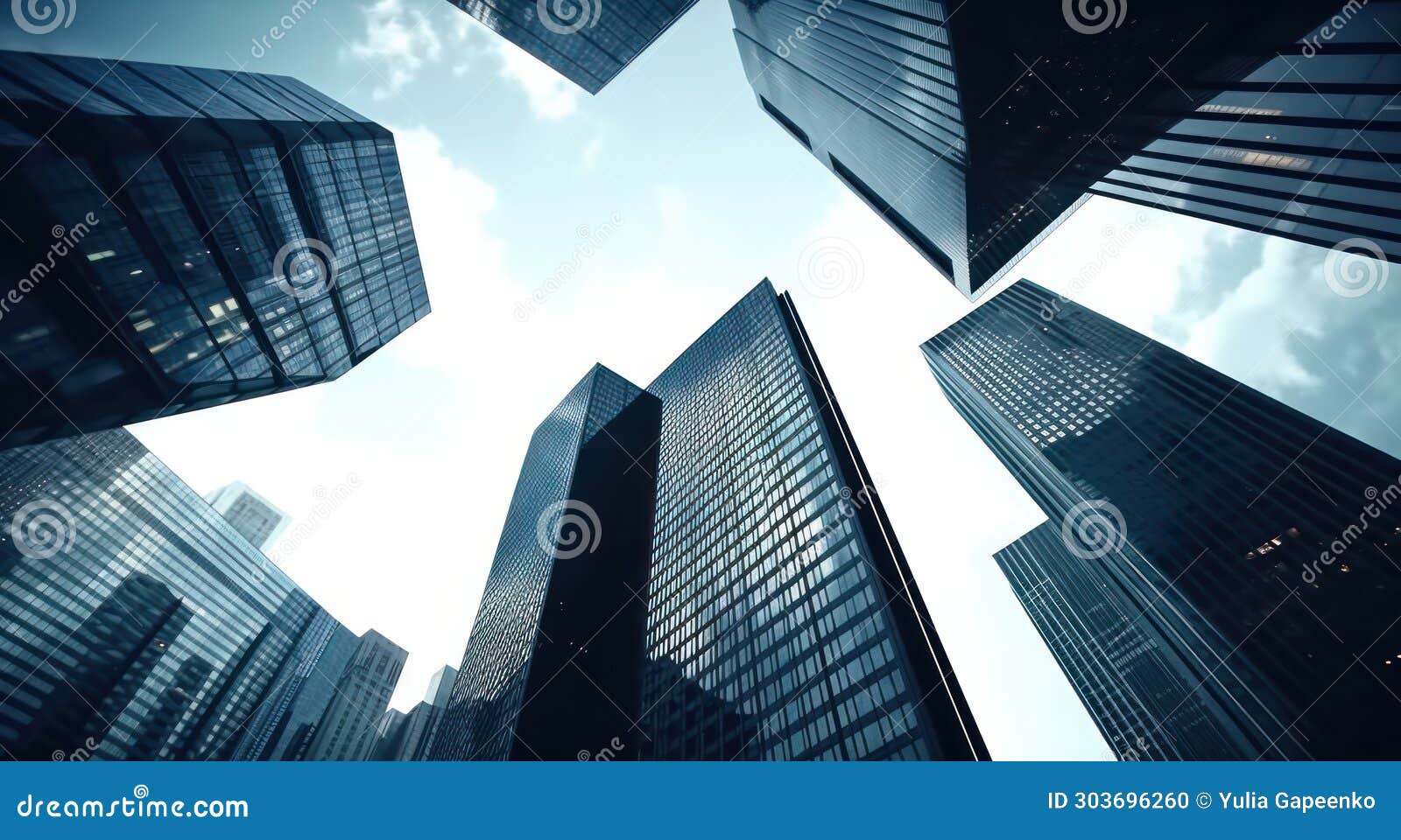 Skyline Business Skyscrapers in Motion Building Stock Photo - Image of ...