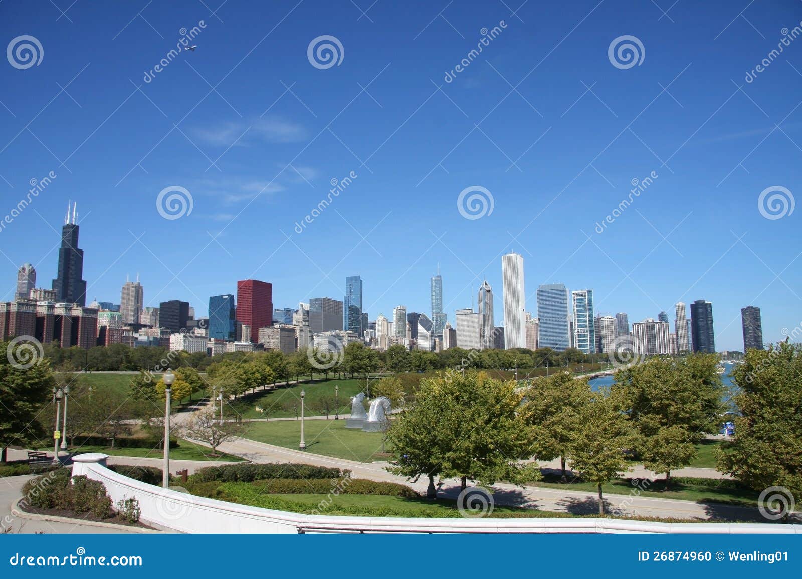 Skyline of Modern City Chicago Stock Photo - Image of landmarks, modern ...