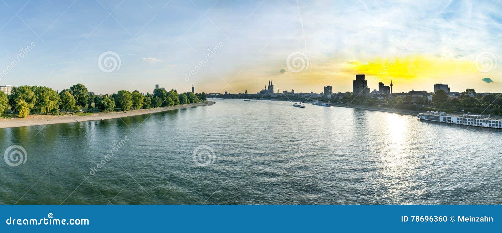 Skyline of Cologne with River Rhine Editorial Image - Image of europe ...