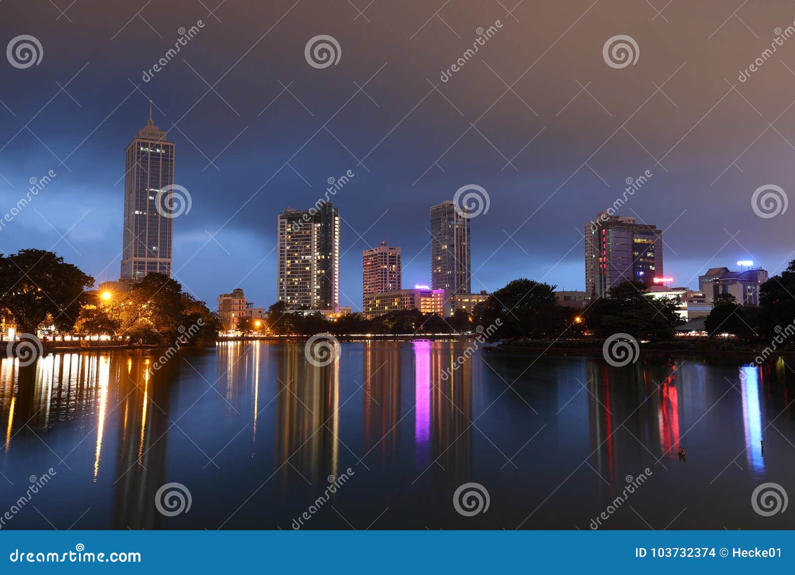 The Skyline of Colombo at Night Editorial Stock Image - Image of ...
