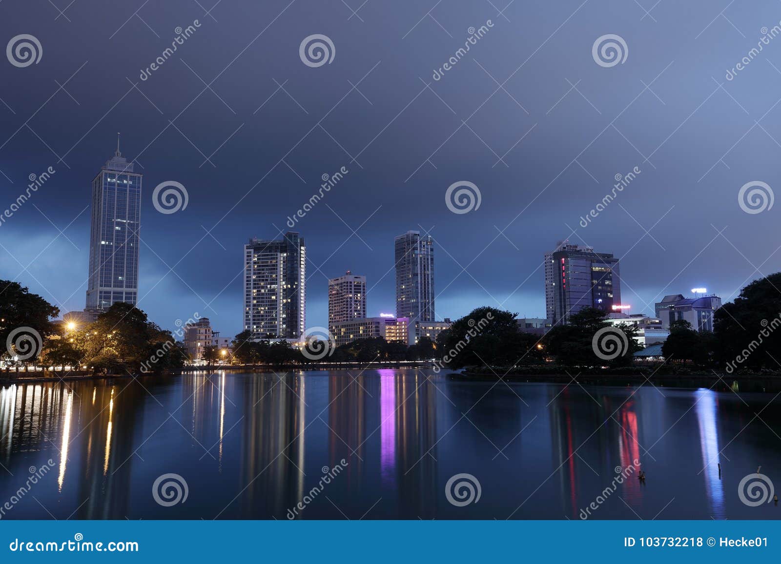 The Skyline of Colombo at Night Editorial Stock Photo - Image of ...