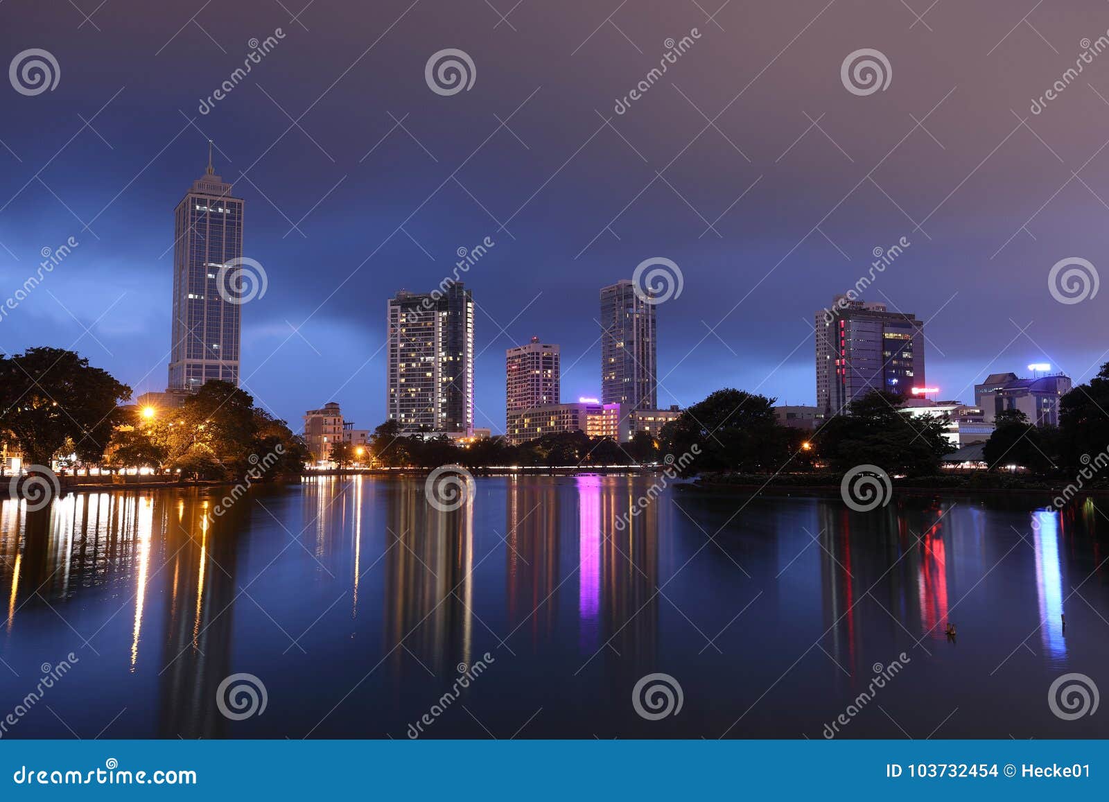 The Skyline of Colombo at Night Editorial Stock Image - Image of city ...